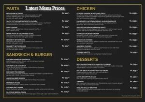 LA Atrium Lahore Menu Prices - Fresh Menu Prices